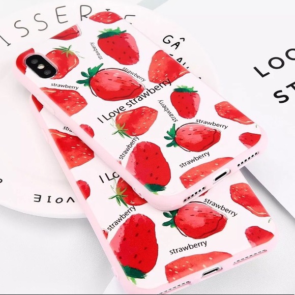 Accessories | Slim Silicone Strawberry Patter Iphone Case | Poshmark